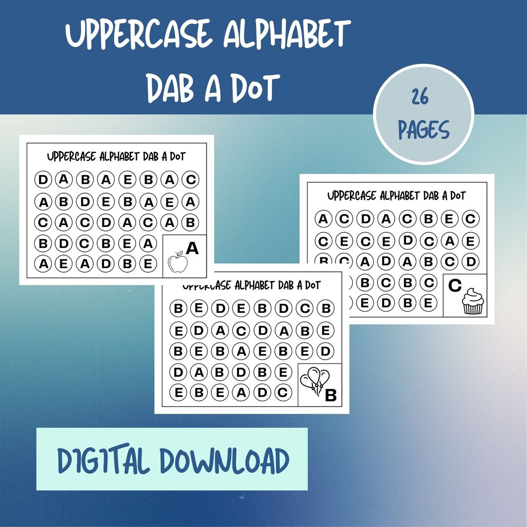 Uppercase Alphabet Dab A Dot, Toddler and Preschool Activity, Daycare ...
