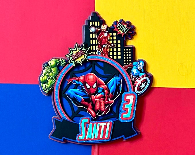 Superhero Inspired Topperspiderman Inspired Toppersuperhero Party Decor ...