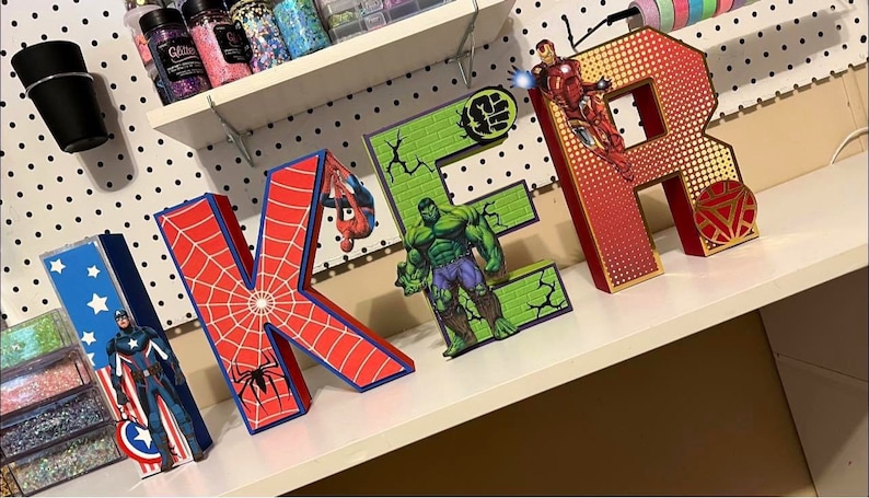 Superhero 3D Letters | Avengers Party Decor - Etsy