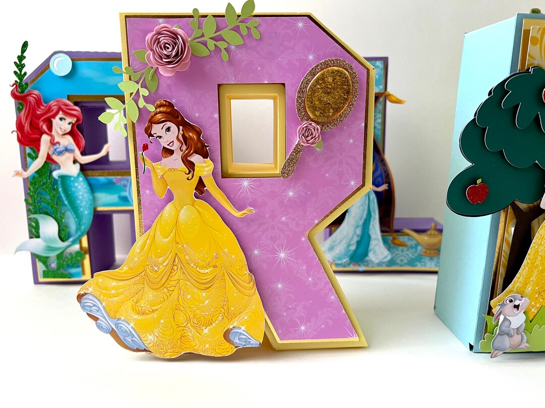 Princess 3D Letters: Cardstock Party Decor, 6-inch - Etsy