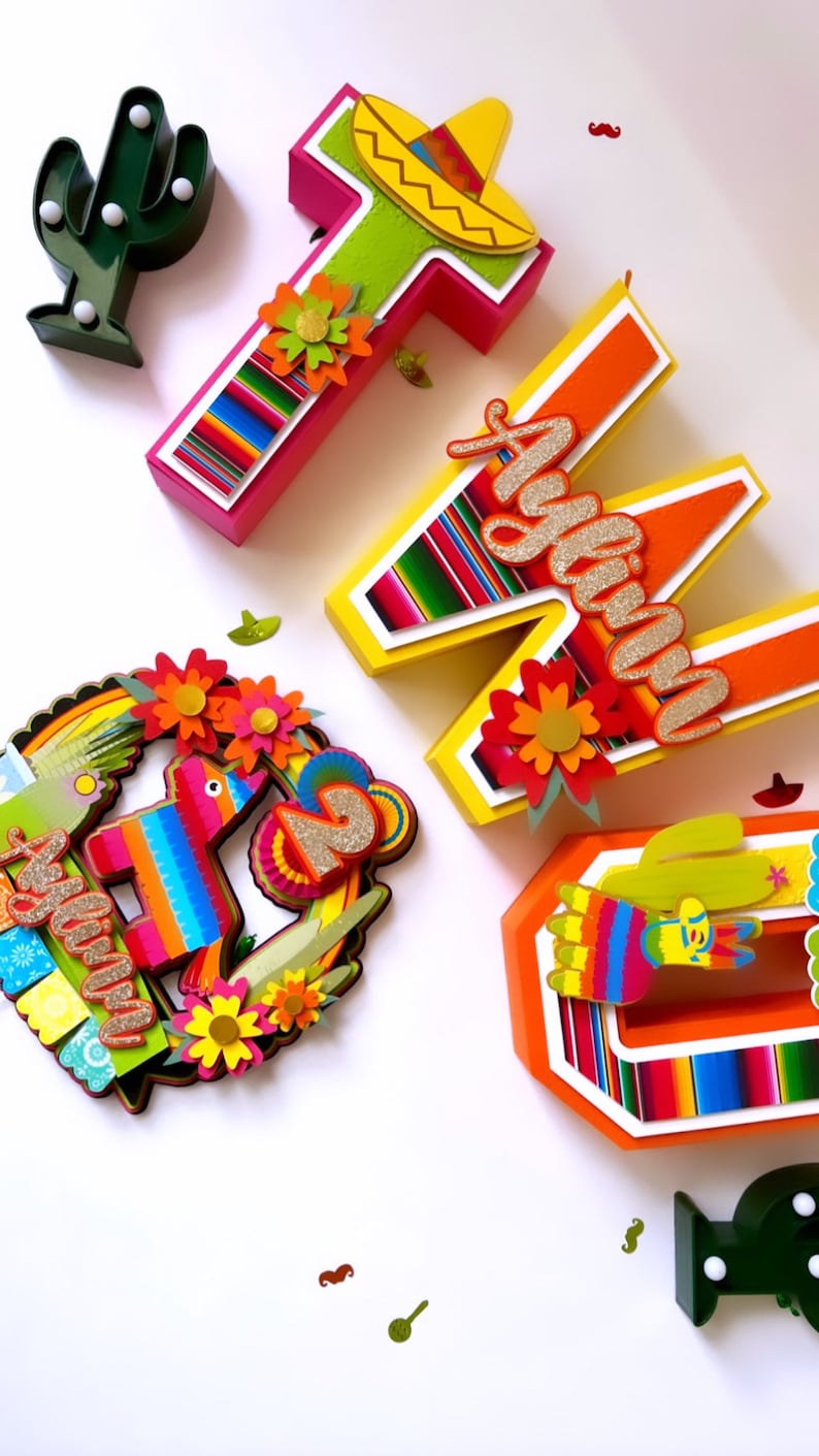 Fiesta 3D Letters Fiesta Party Decor Fiesta Centerpieces 3D - Etsy