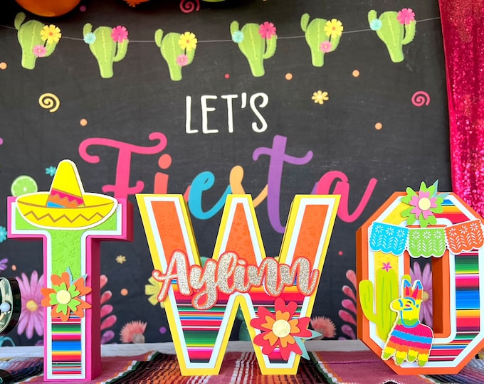 Fiesta 3D Letters| Fiesta Party Decor| Fiesta Centerpieces| 3D Letters ...