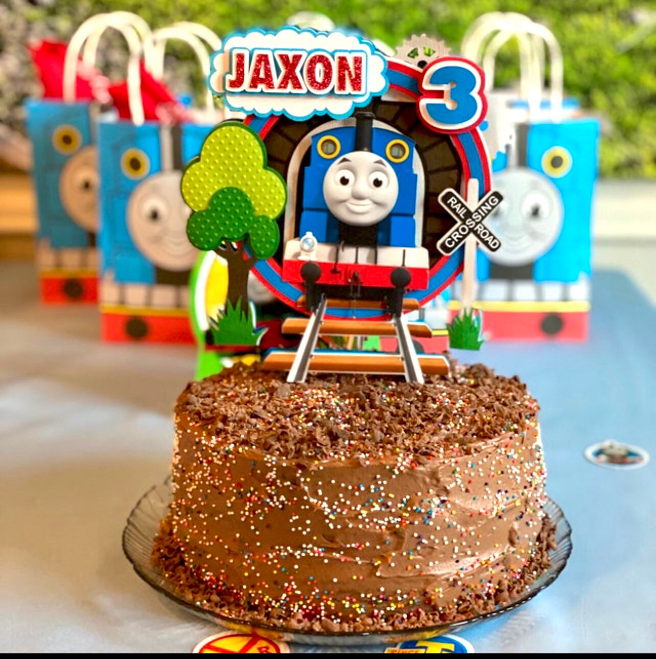 Personalized Thomas Train Cake Topper: Handmade Cardstock Party Decor ...