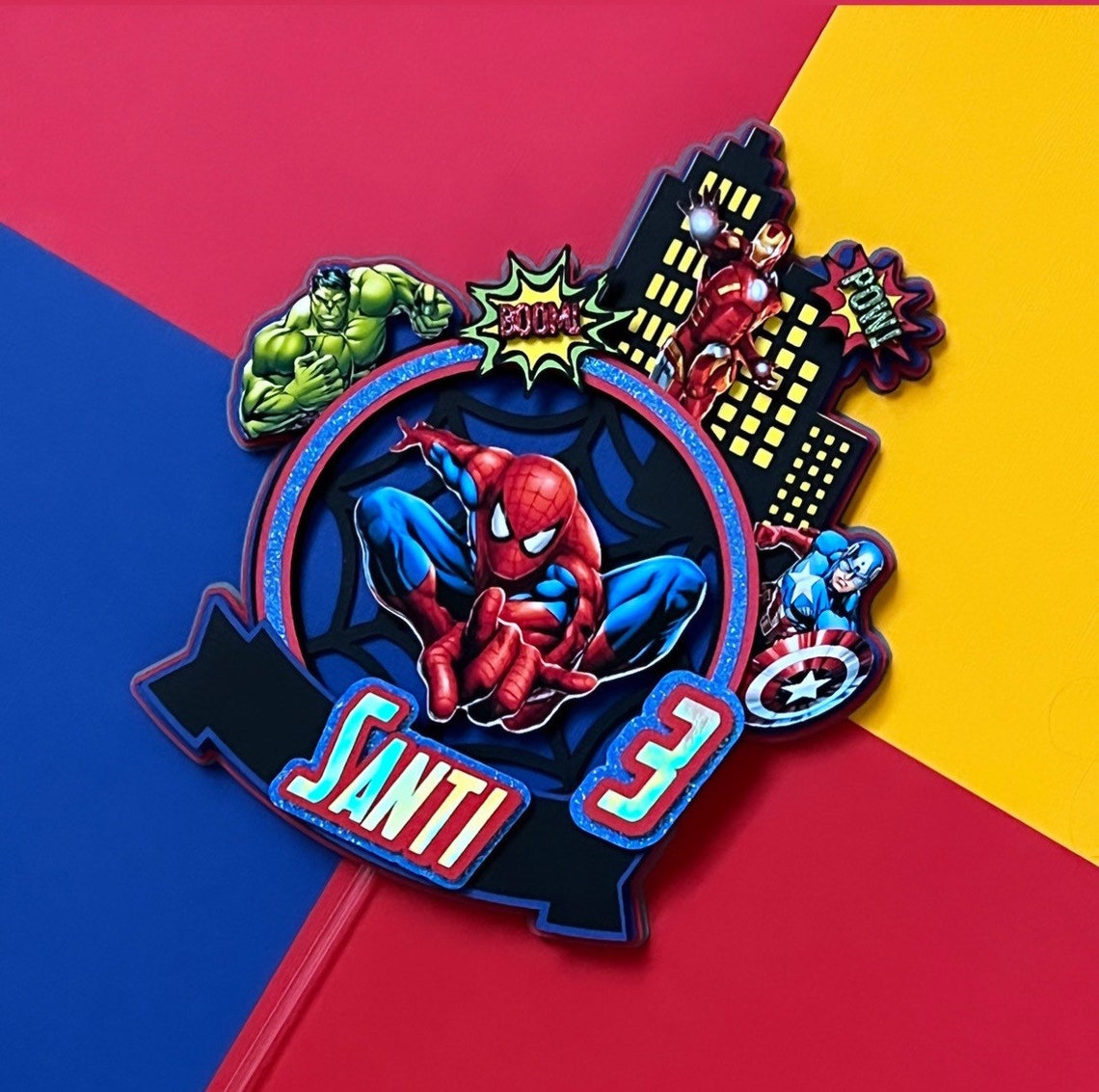 Superhero Inspired Topperspiderman Inspired Toppersuperhero - Etsy
