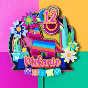 Personalized Fiesta Cake Topper: Handmade Cardstock Party Decor - Etsy