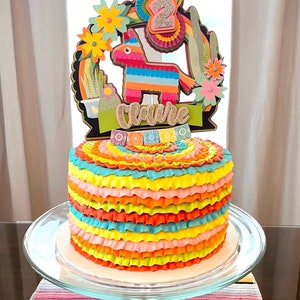 Personalized Fiesta Cake Topper: Handmade Cardstock Party Decor - Etsy