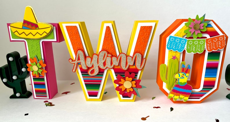 Fiesta 3D Letters Fiesta Party Decor Fiesta Centerpieces 3D - Etsy