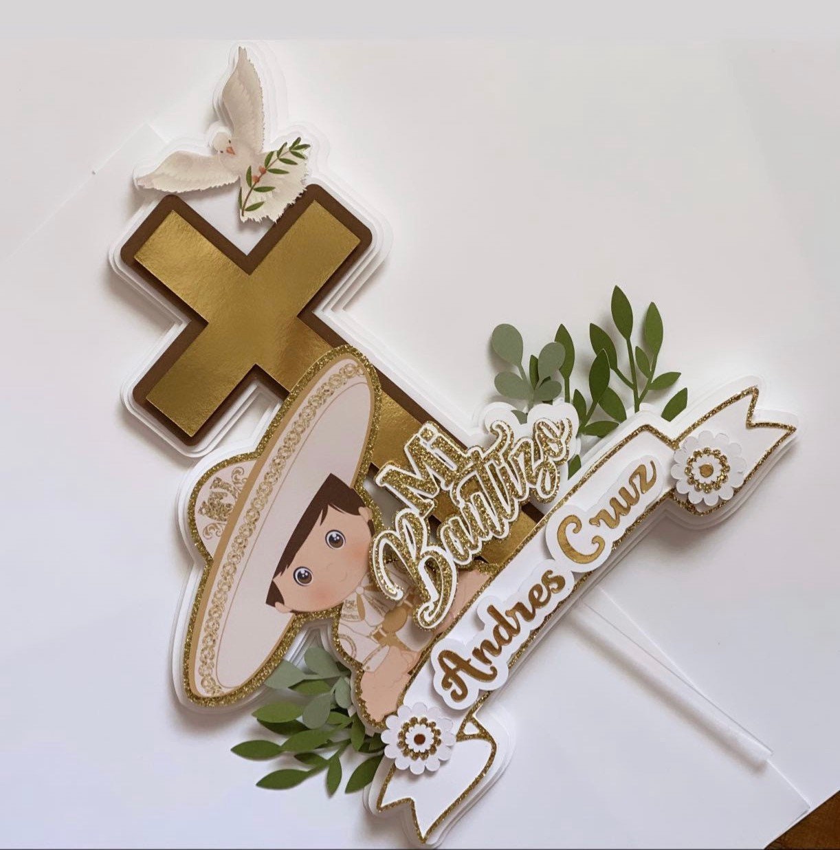 Personalized Charro Baptism Cake Topper: Handmade Cardstock - Etsy