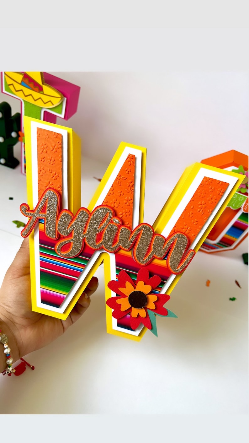 Fiesta 3D Letters Fiesta Party Decor Fiesta Centerpieces 3D - Etsy