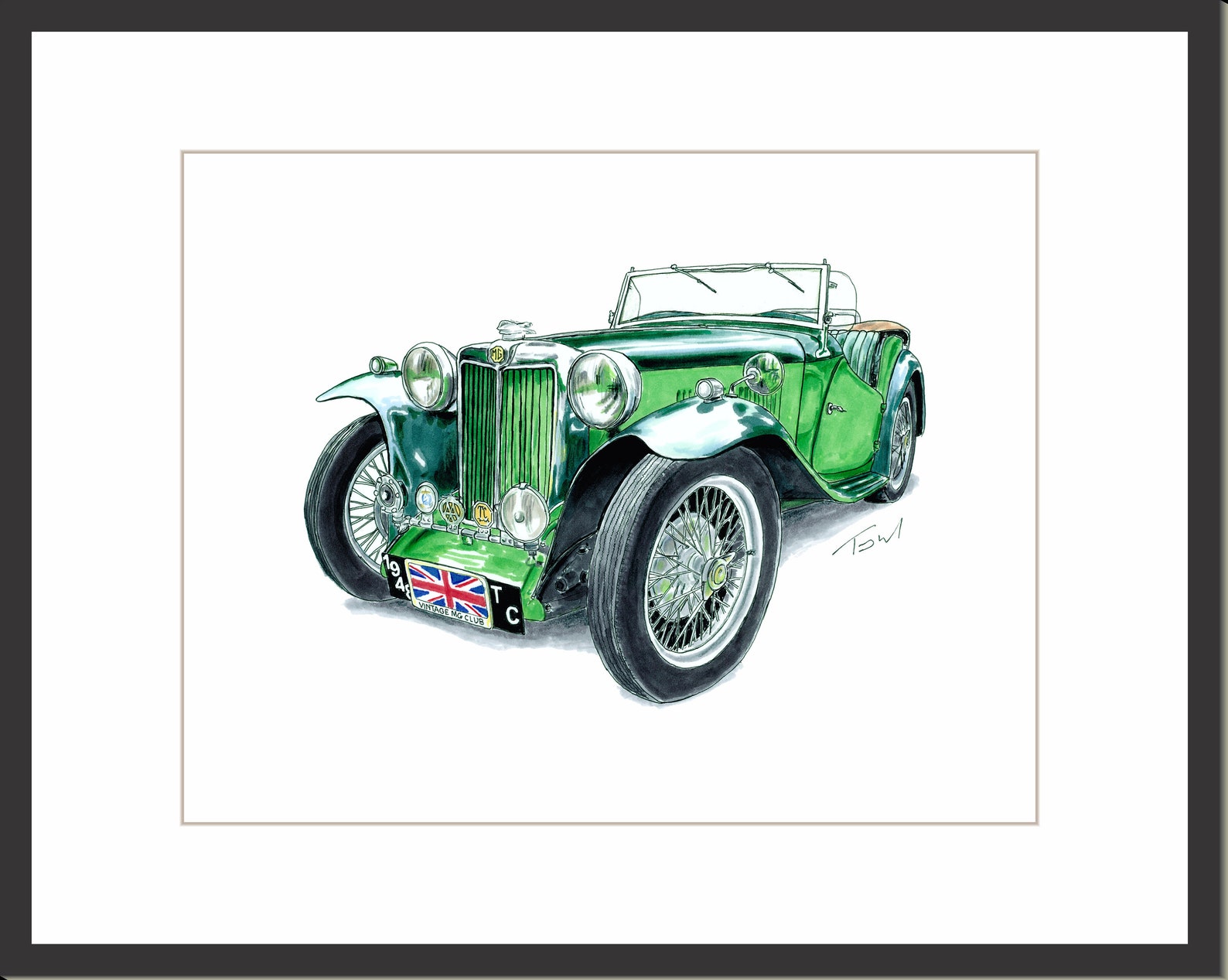 1948 MG TC Side View - Digital Print - Etsy