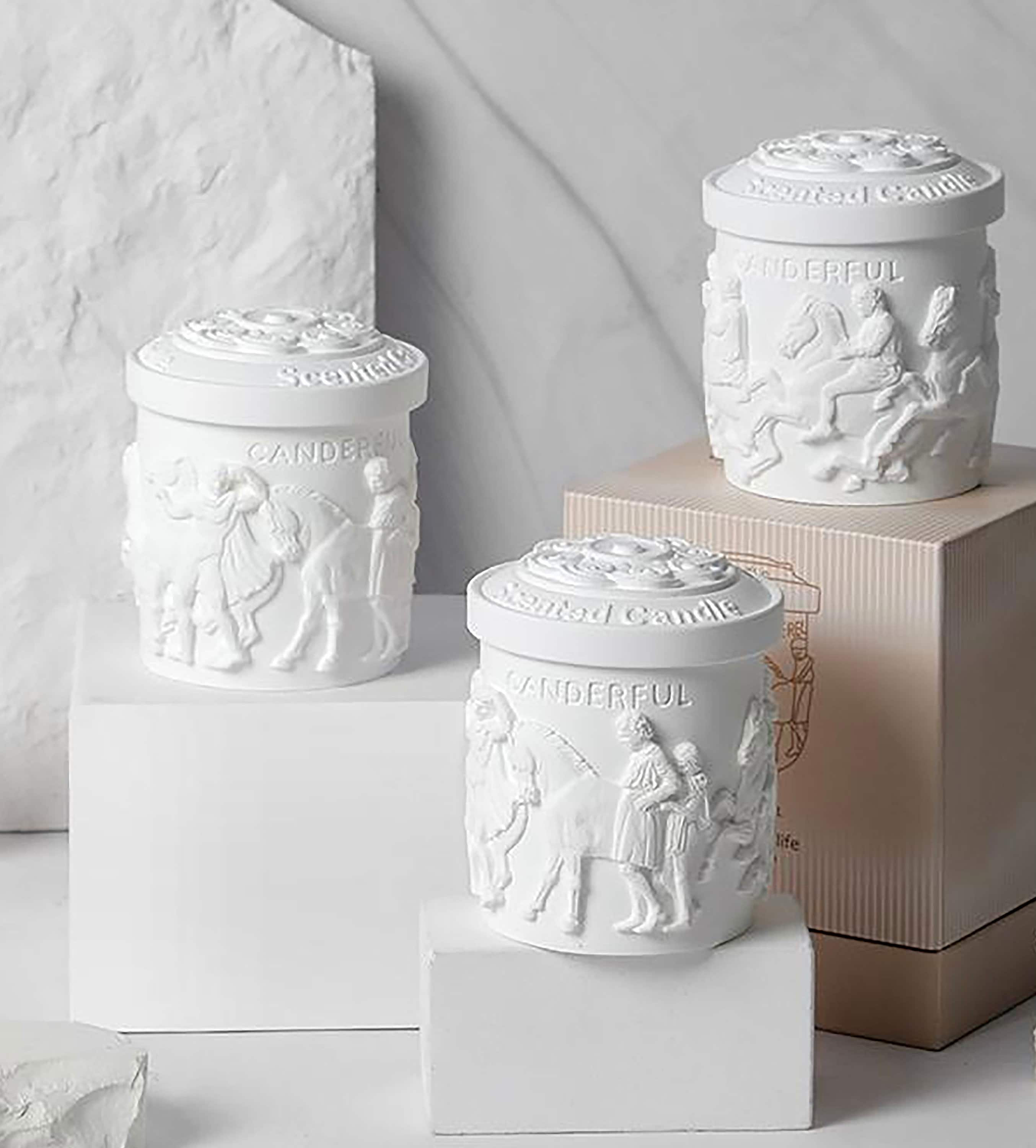 Scented Candle in A VINTAGE PLASTER JAR - Etsy