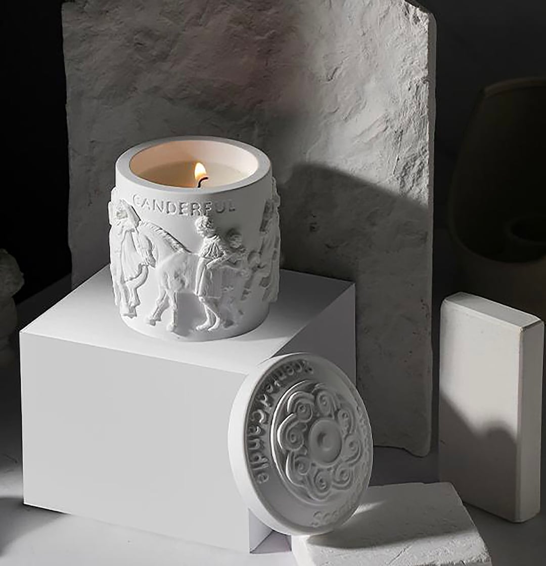 Scented Candle in A VINTAGE PLASTER JAR - Etsy