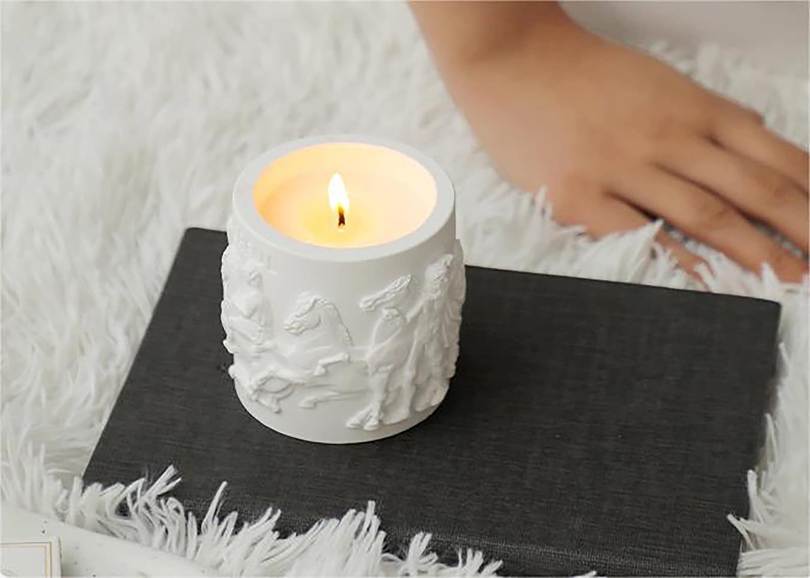 Scented Candle in A VINTAGE PLASTER JAR - Etsy