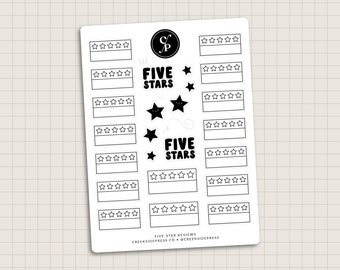 Five Star Stickers - Etsy