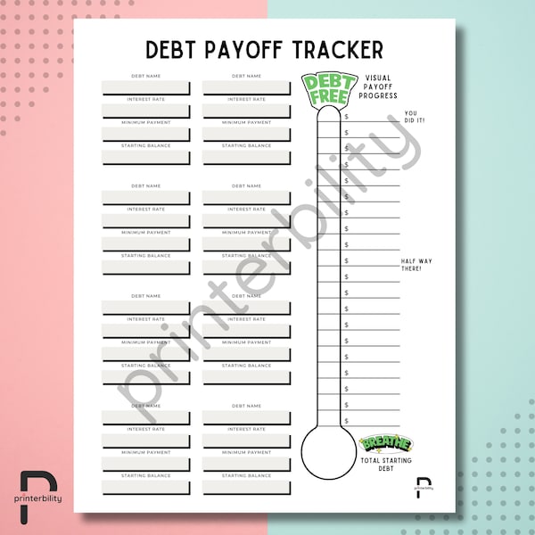Debt Tracker - Etsy
