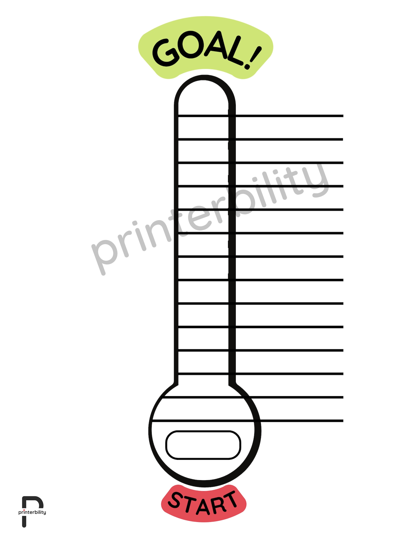 Printable Goal Tracker - Thermometer - 2 Pages! - Etsy