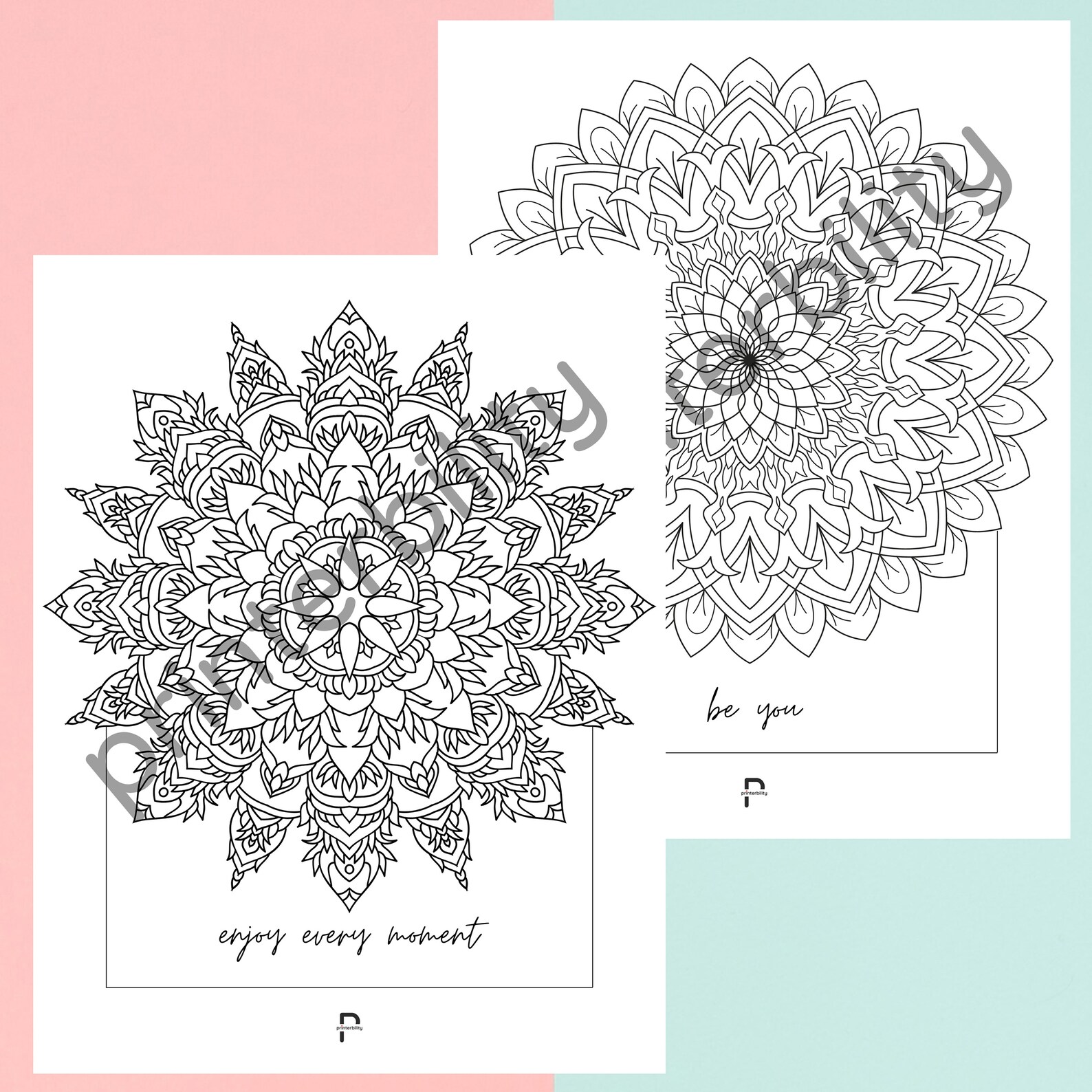 Printable Floral Mandala Adult Coloring Pages 12 Sheets - Etsy