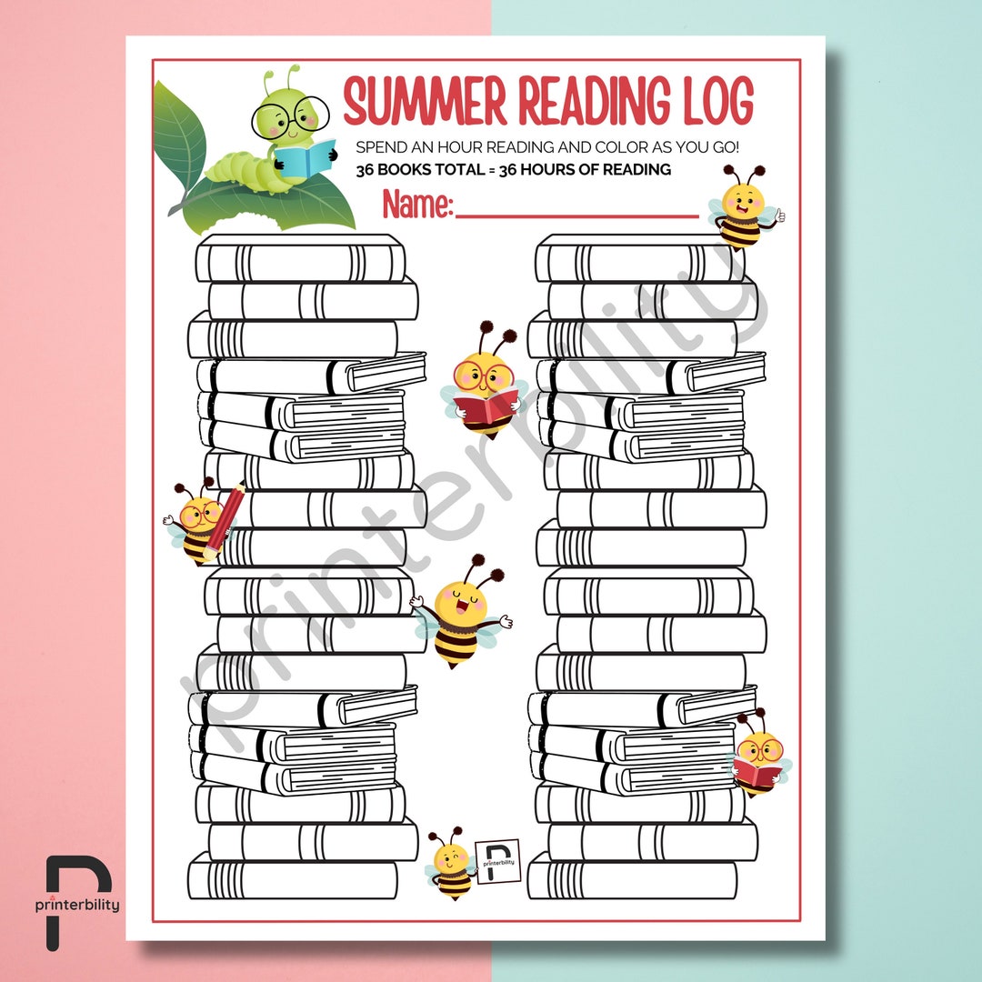Printable Kids Summer Reading Log - Instant Download to Track 36 Hours ...
