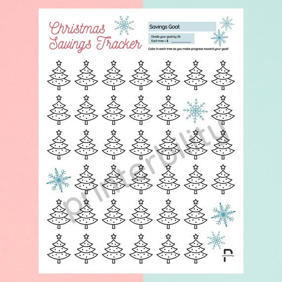 Printable Christmas Savings Challenge Christmas Trees Save - Etsy