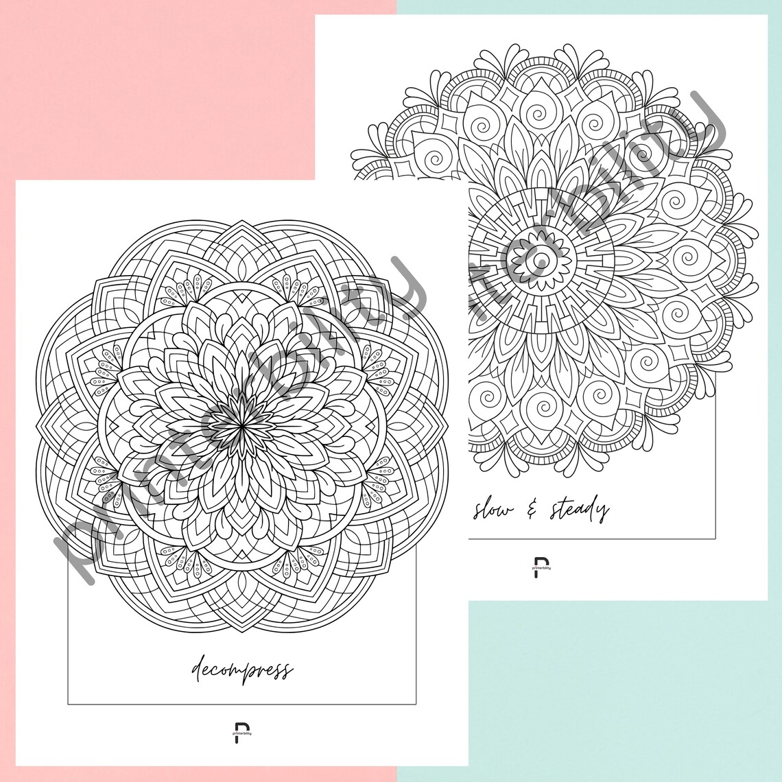 Printable Floral Mandala Adult Coloring Pages 12 Sheets - Etsy