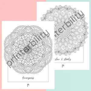 Printable Floral Mandala Adult Coloring Pages - 12 Sheets! - Etsy