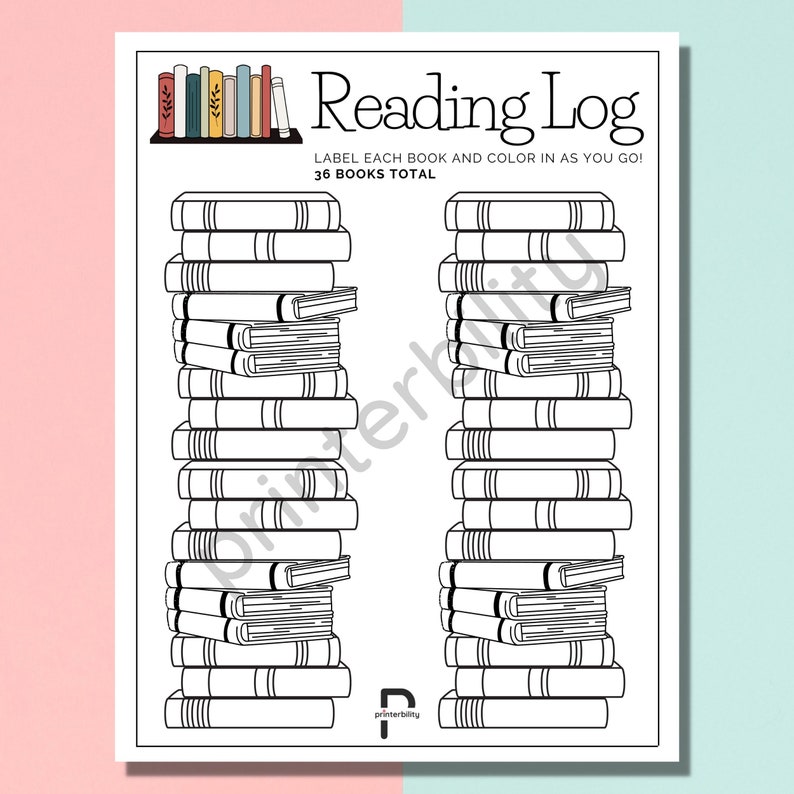Printable Reading Log Instant Download Track Your Reading - Etsy