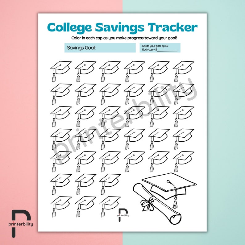 Printable College Savings Tracker - Save for College - Instant Download ...