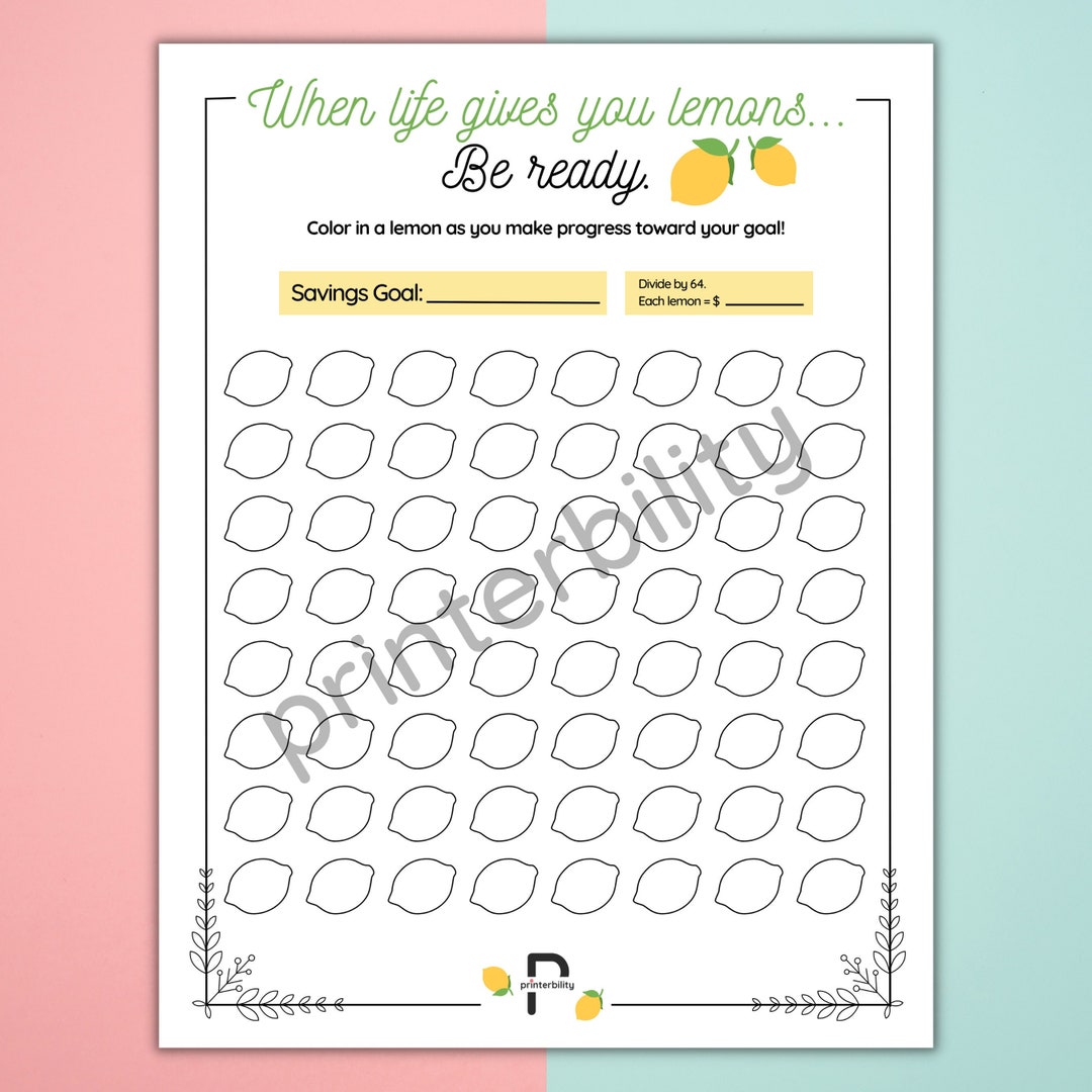 When Life Gives You Lemons - Printable Savings Tracker - Etsy