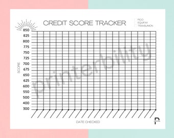 Printable Credit Score Tracker PDF Download Financial Printable Budget ...