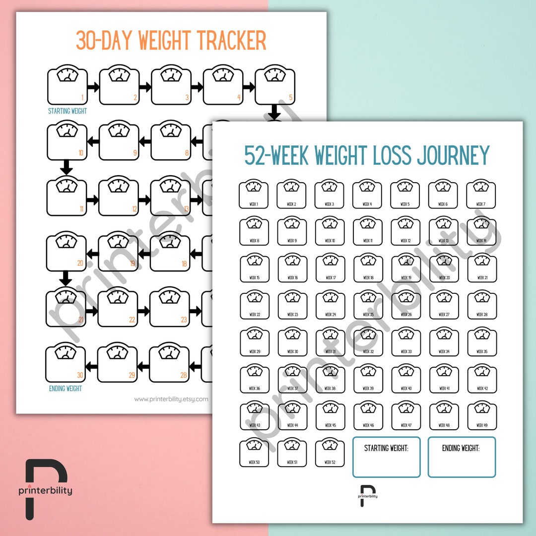 Printable Weight Loss Tracker - Great for WW - 2 Pages! - Etsy