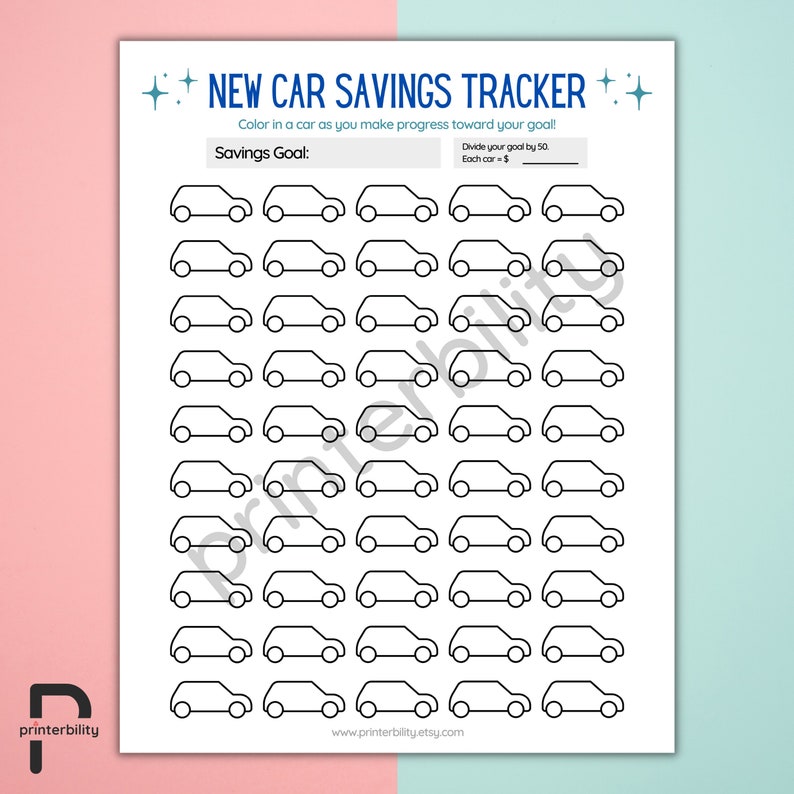Printable New Car Savings Tracker - Instant Download! - Etsy