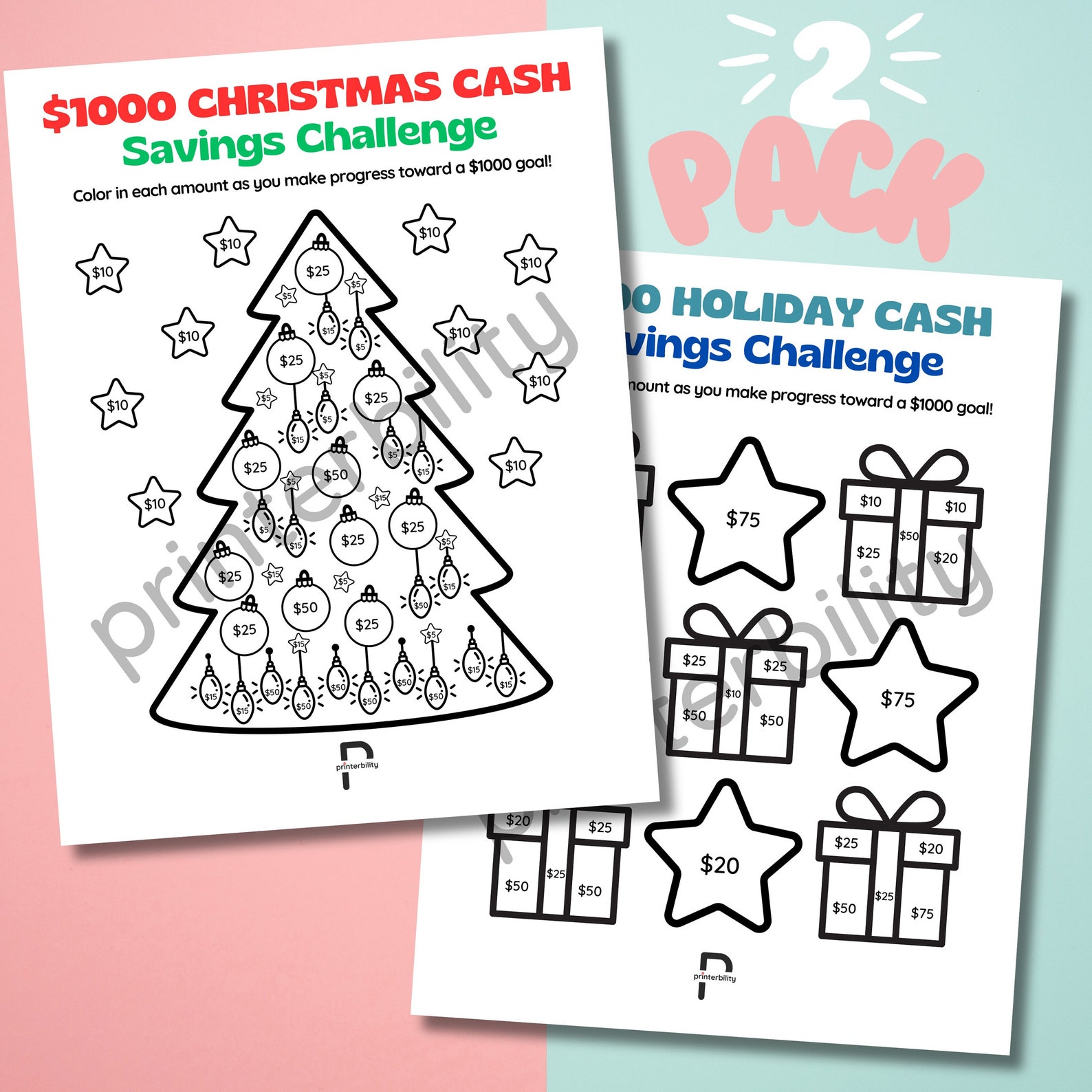 BOGO Christmas Savings Challenges - Save Money for Christmas! - Etsy