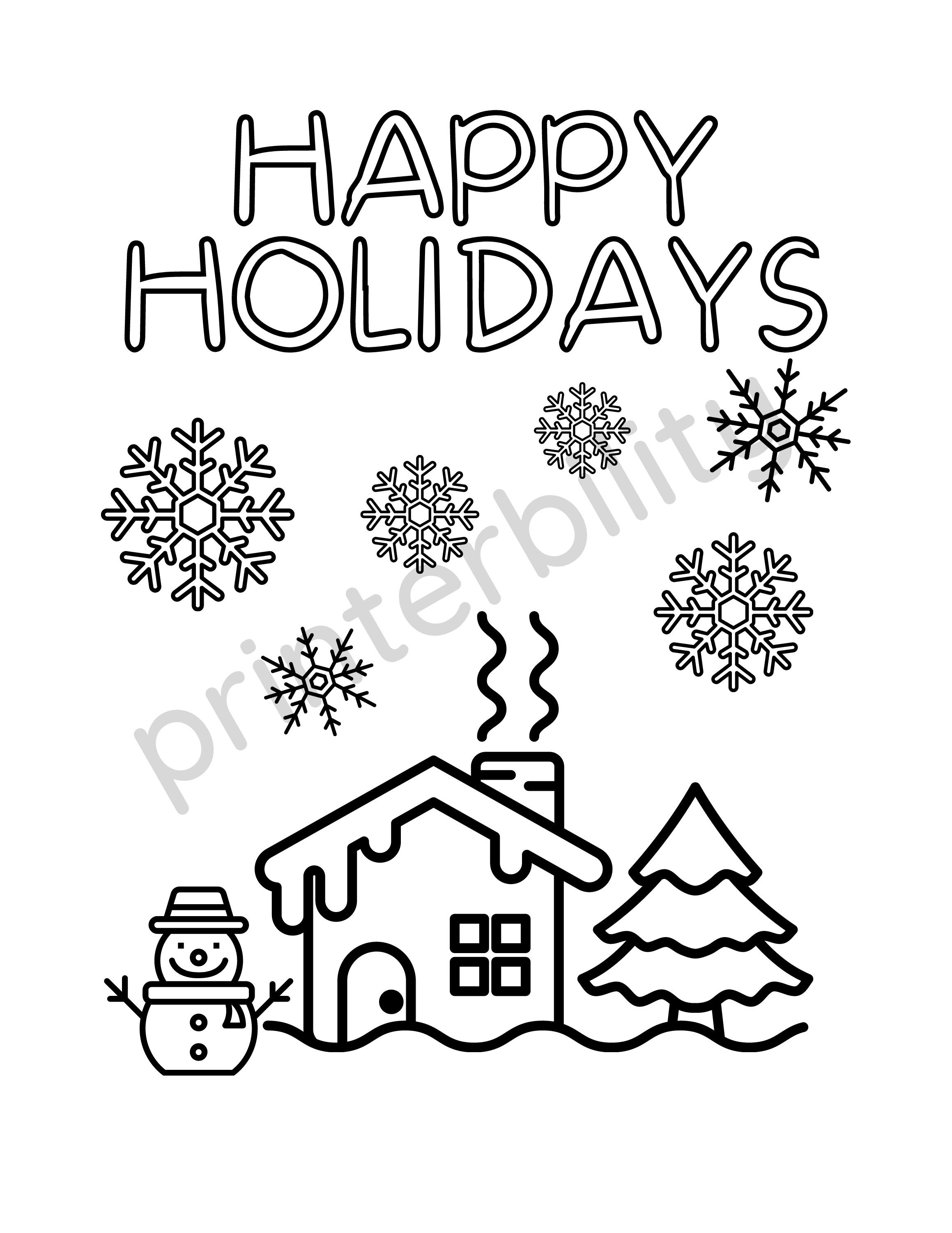 Printable School Holiday Coloring Sheets - 10 Pages! Teacher Supplies ...