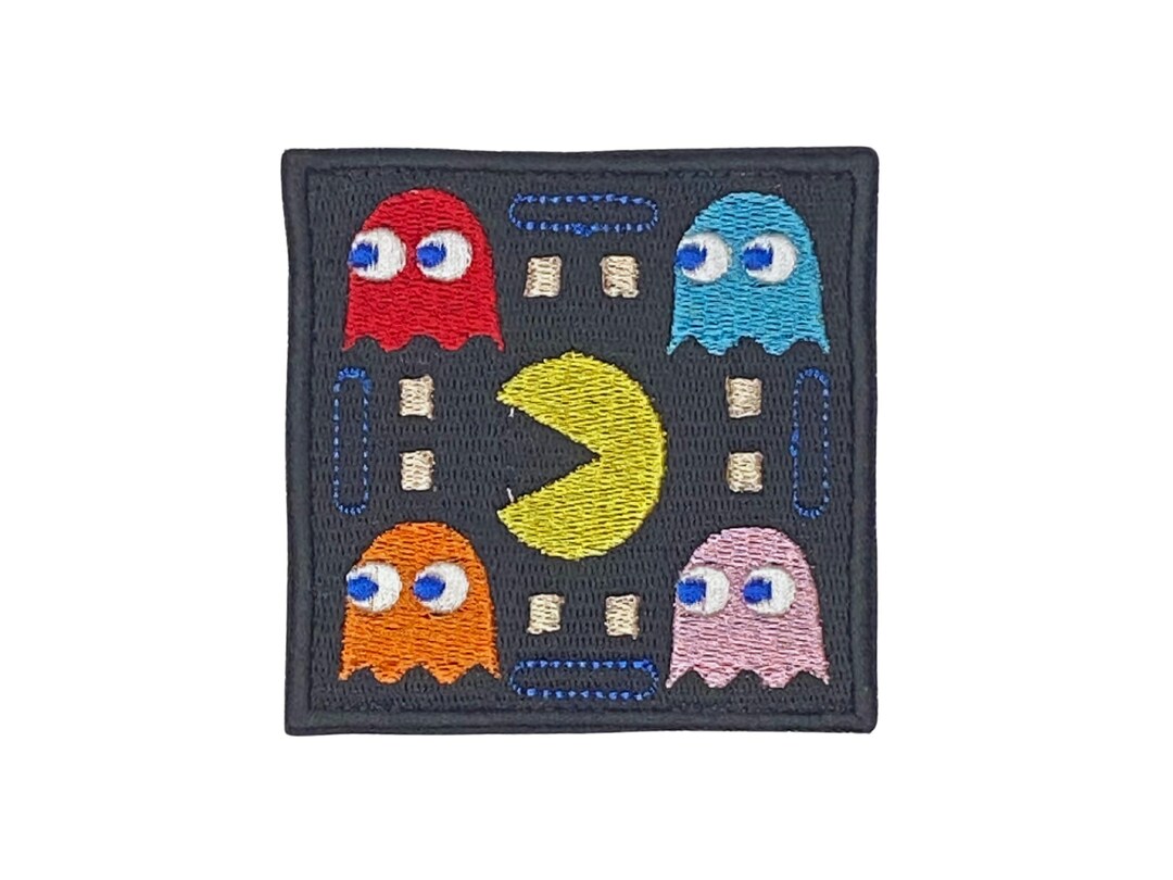 Pac-man - Retro Video Game - Iron-on Patch | 3 X 3inch Embroidered ...