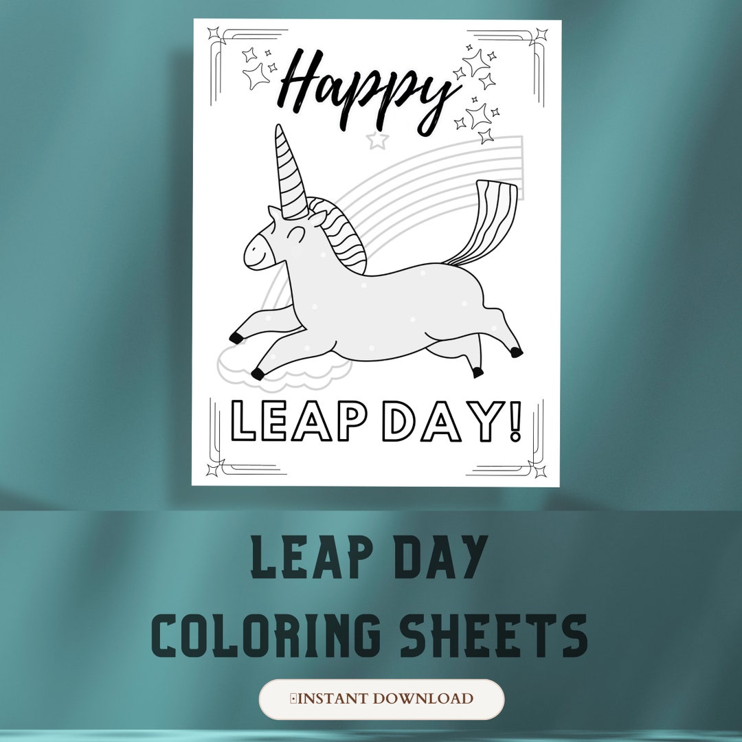 Leap Day Coloring Pages With Bonus Leap Year Laughs Jokes Printable ...