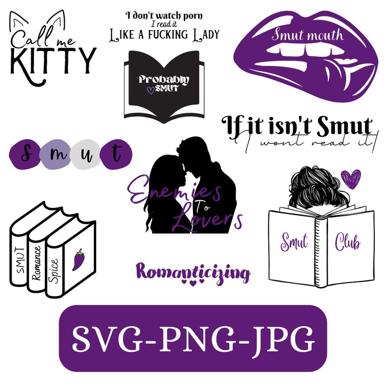 Book Lover Bundle Diy Stickers SVG PNG JPG Spicy Book Lover - Etsy UK