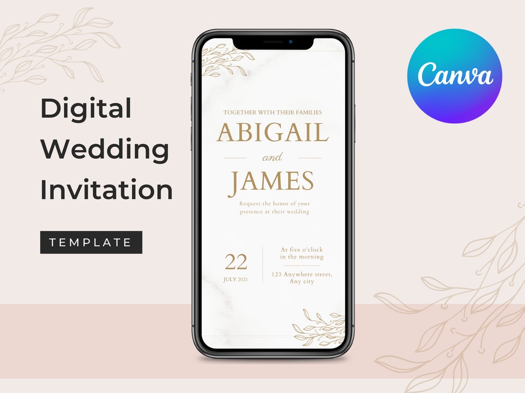 Digital Wedding Invitation, Electronic Wedding Invite, Digital Download ...
