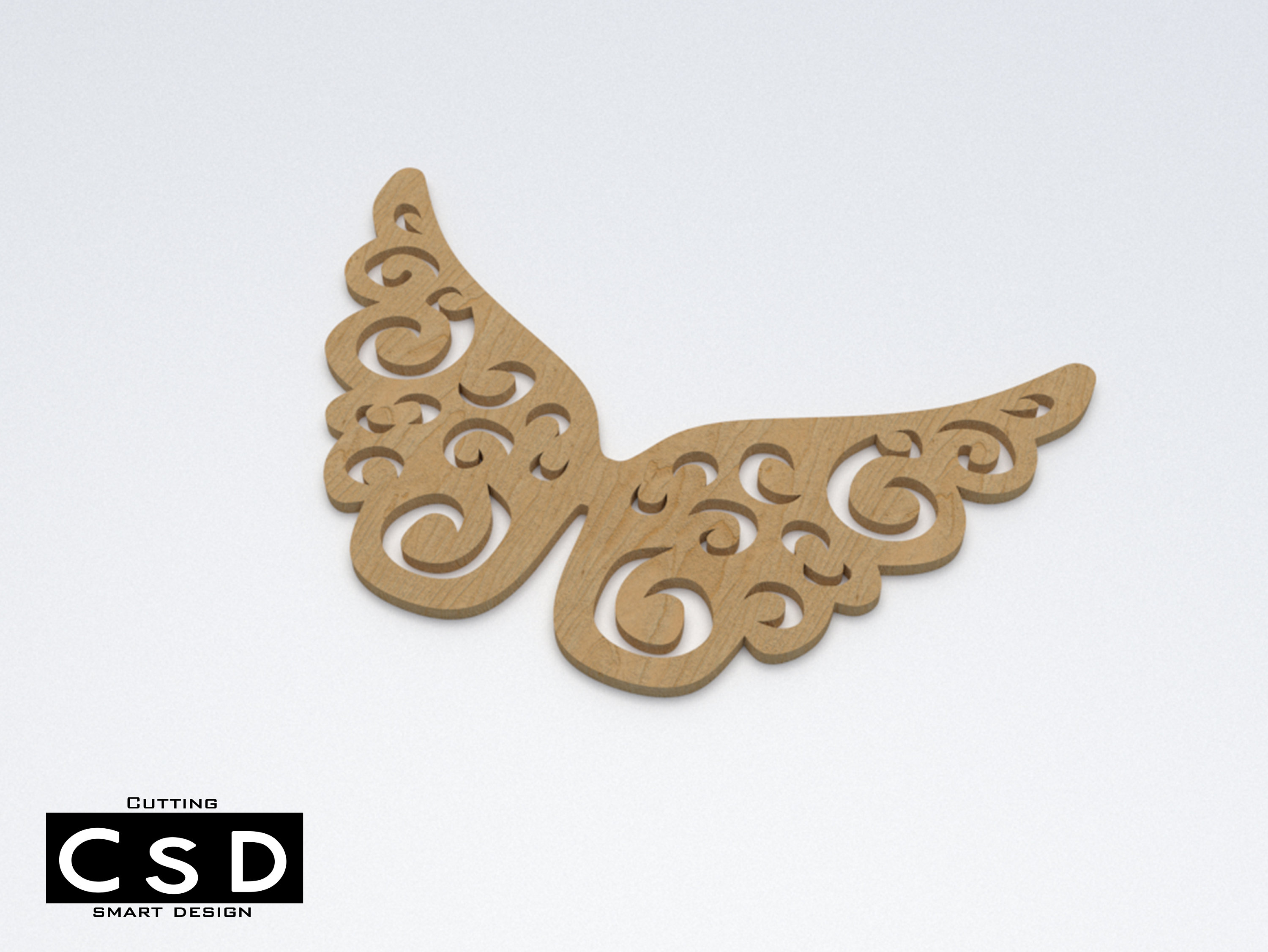 Wings Laser Cut DXF/SVG/STL Files. Vector Files + 3D Model - Etsy