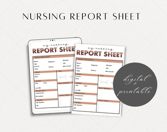 The Ultimate Nursing Report Sheet Template Clinical Nursing Student or ...
