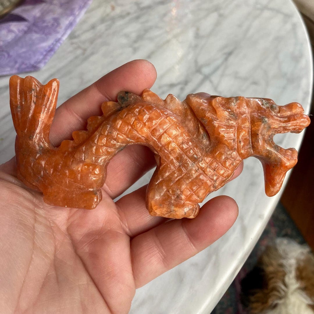 Sunstone Carved Dragon - Etsy