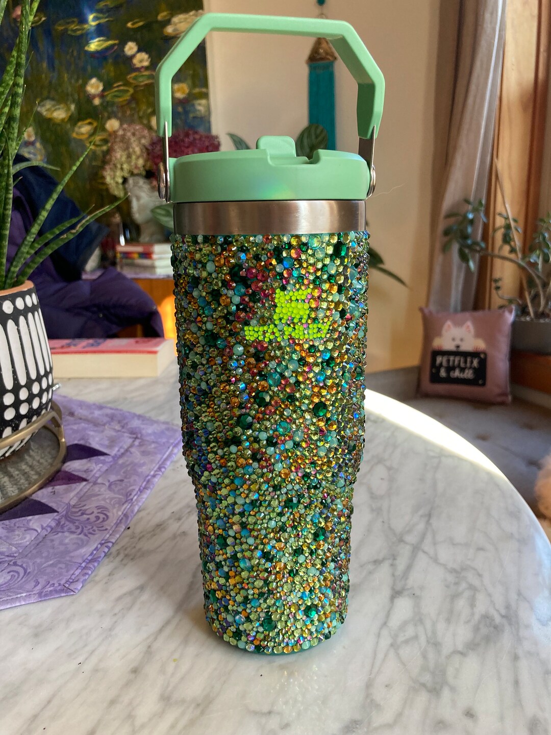Green Mix Bling Rhinestone 30 Ounce Alpine Stanley Iceflow Tumbler RTS ...