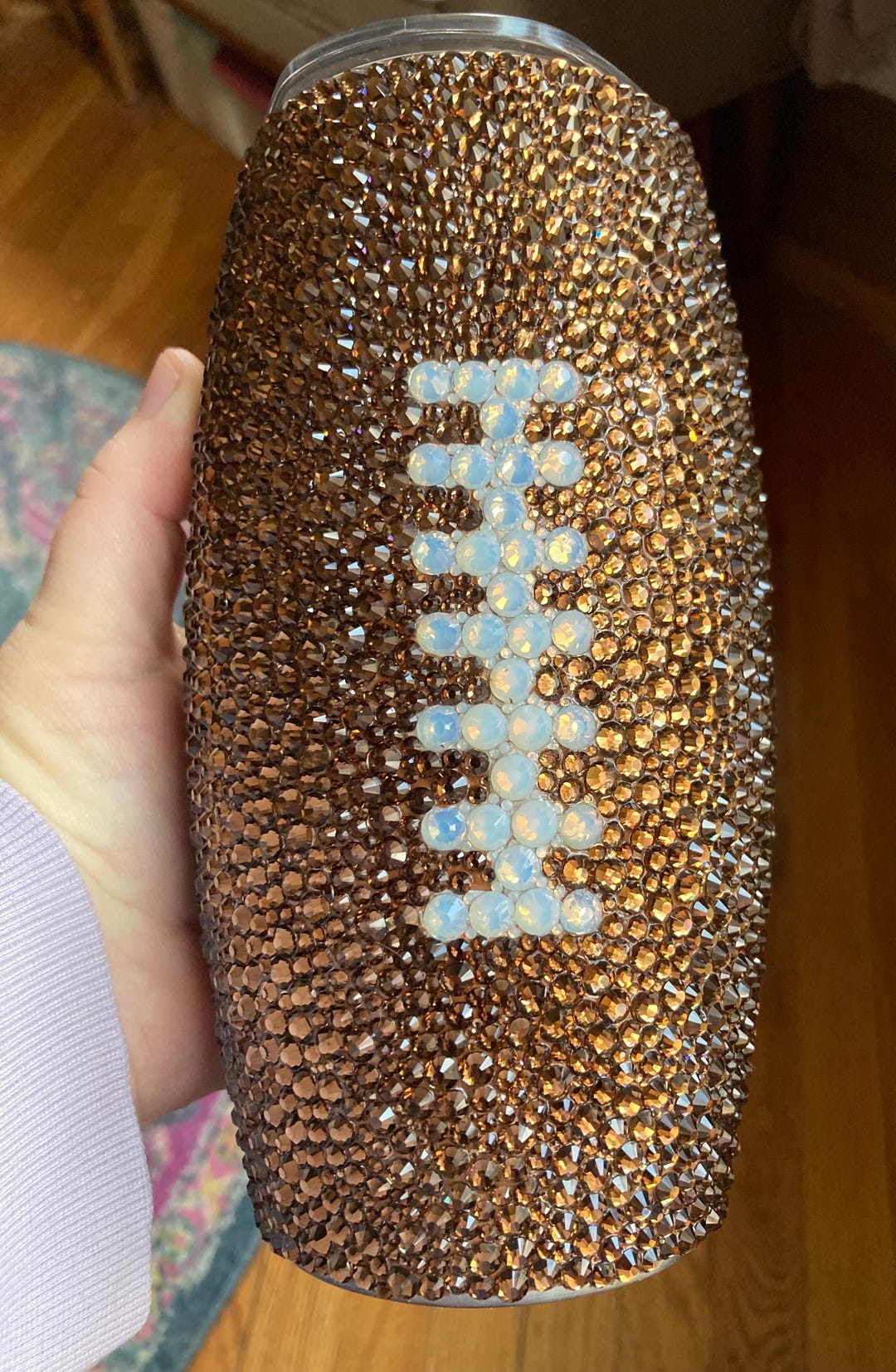 Sparkly Football Rhinestone Tumbler 25 Oz RTS - Etsy
