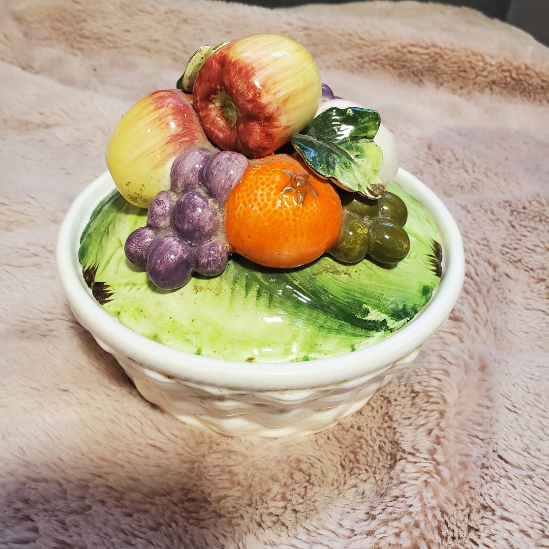Vintage Elizabeth Arden Fruit Dish With Ceramic Basket Weave. - Etsy