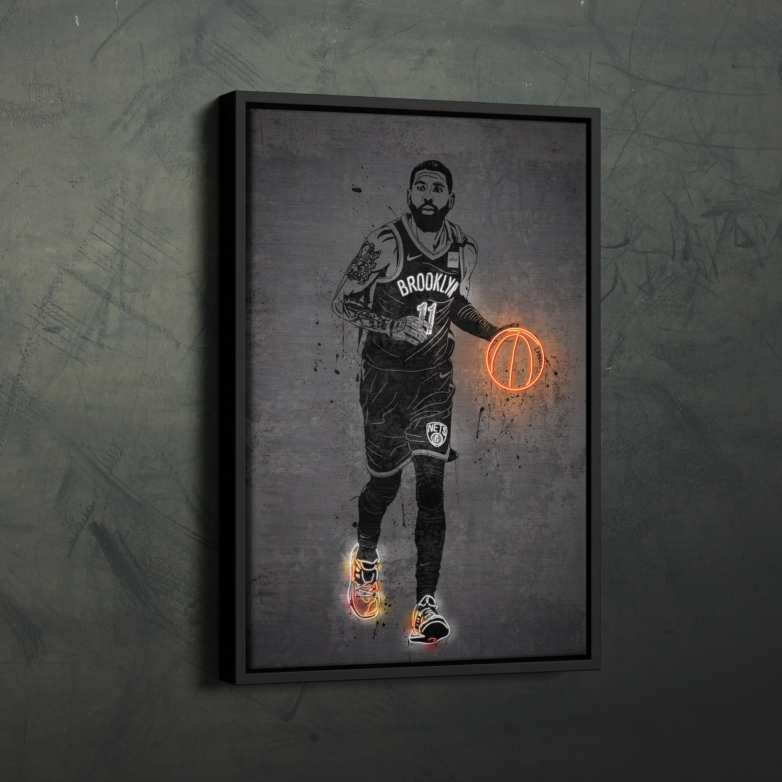Kyrie Irving Poster Neon Brooklyn Nets NBA Canvas Wall Art - Etsy