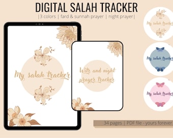 30 Days Salah / Prayer Tracker Pray Your Salah 5 Times A Day Simple ...