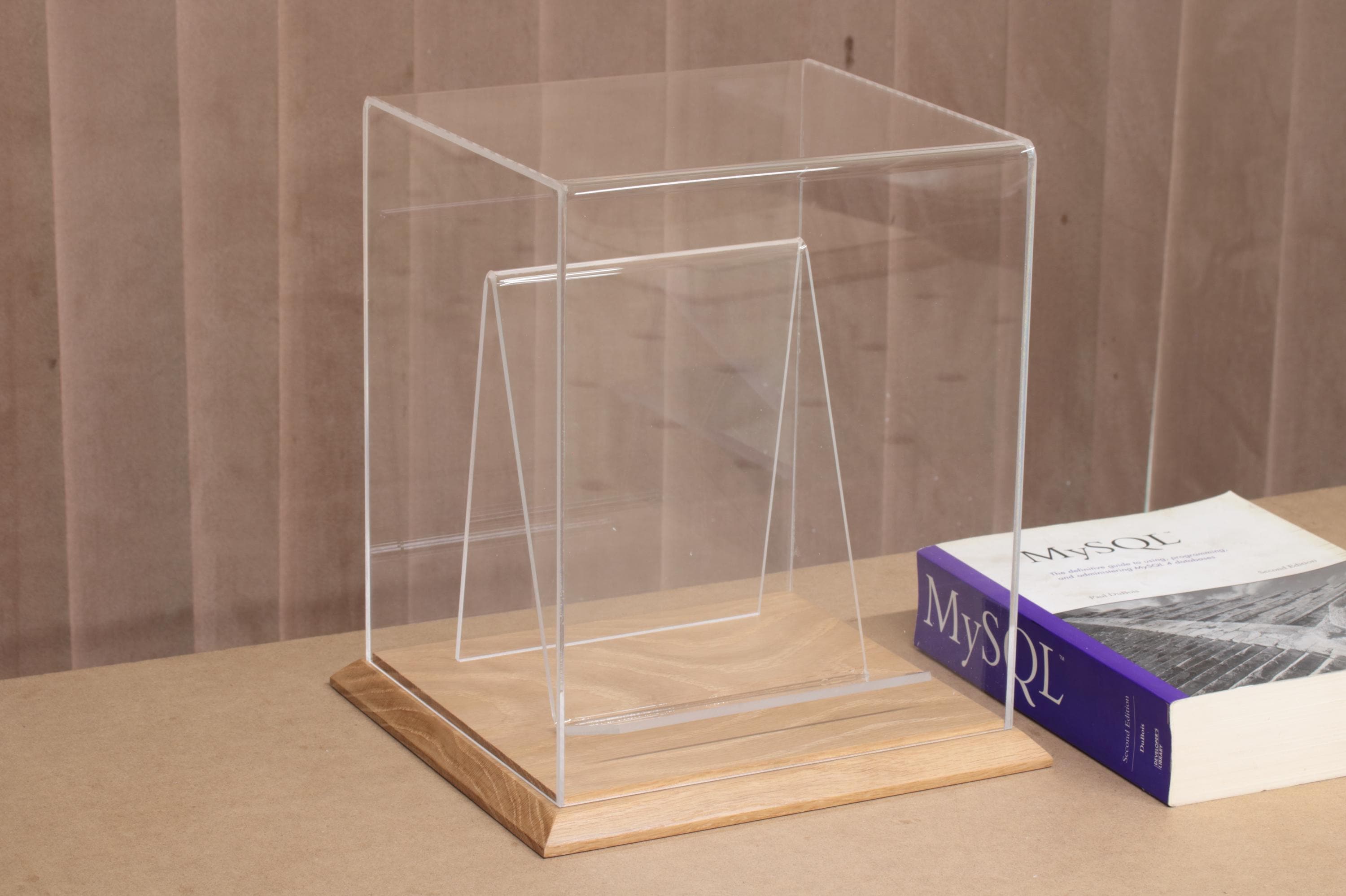 Book Display Case 22x18x26cm - Handmade Oak Base, Acrylic Cover and ...