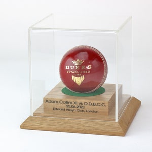 Cricket Ball Display Case With Custom Engraving - Etsy UK