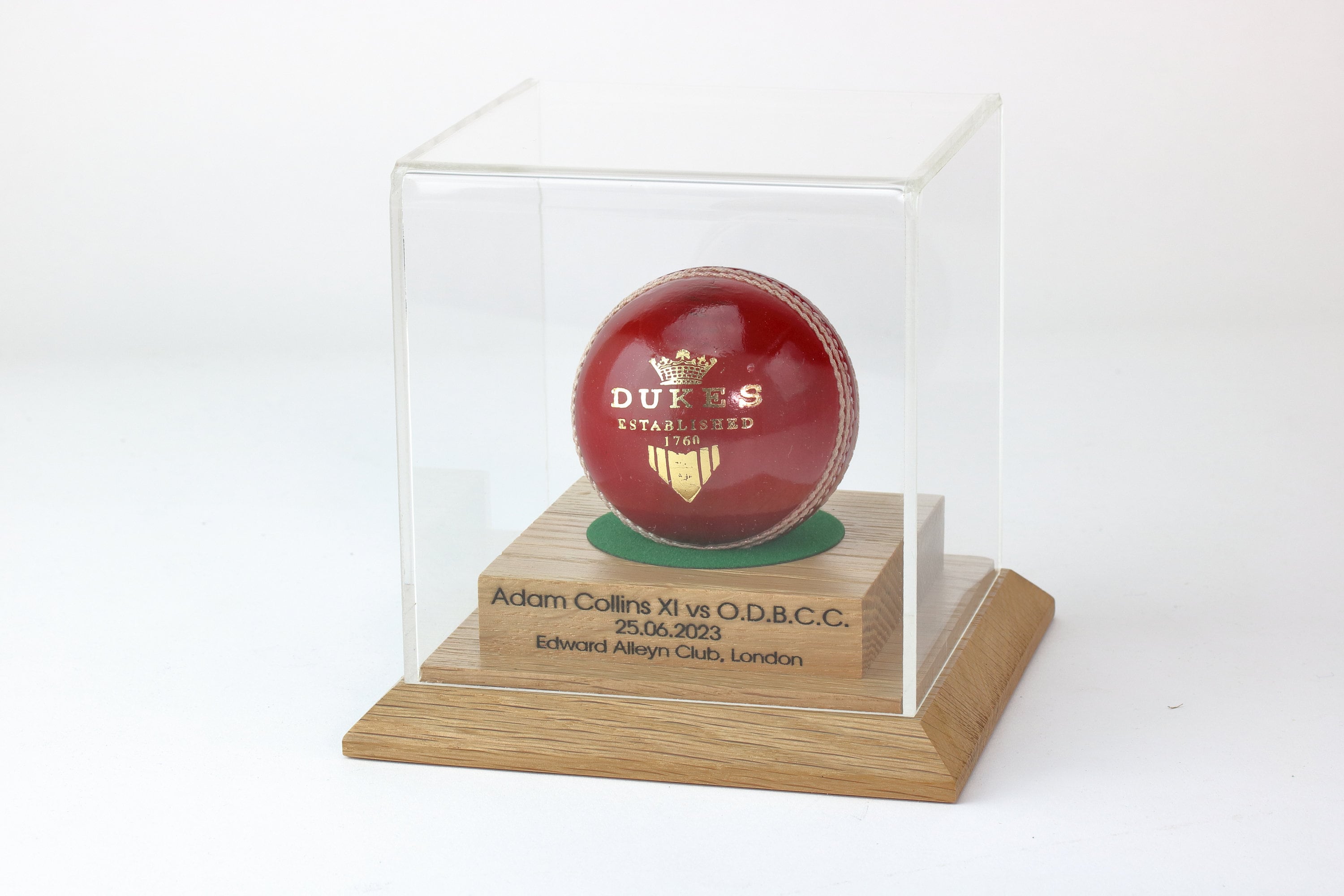 Cricket Ball Display Case With Custom Engraving - Etsy