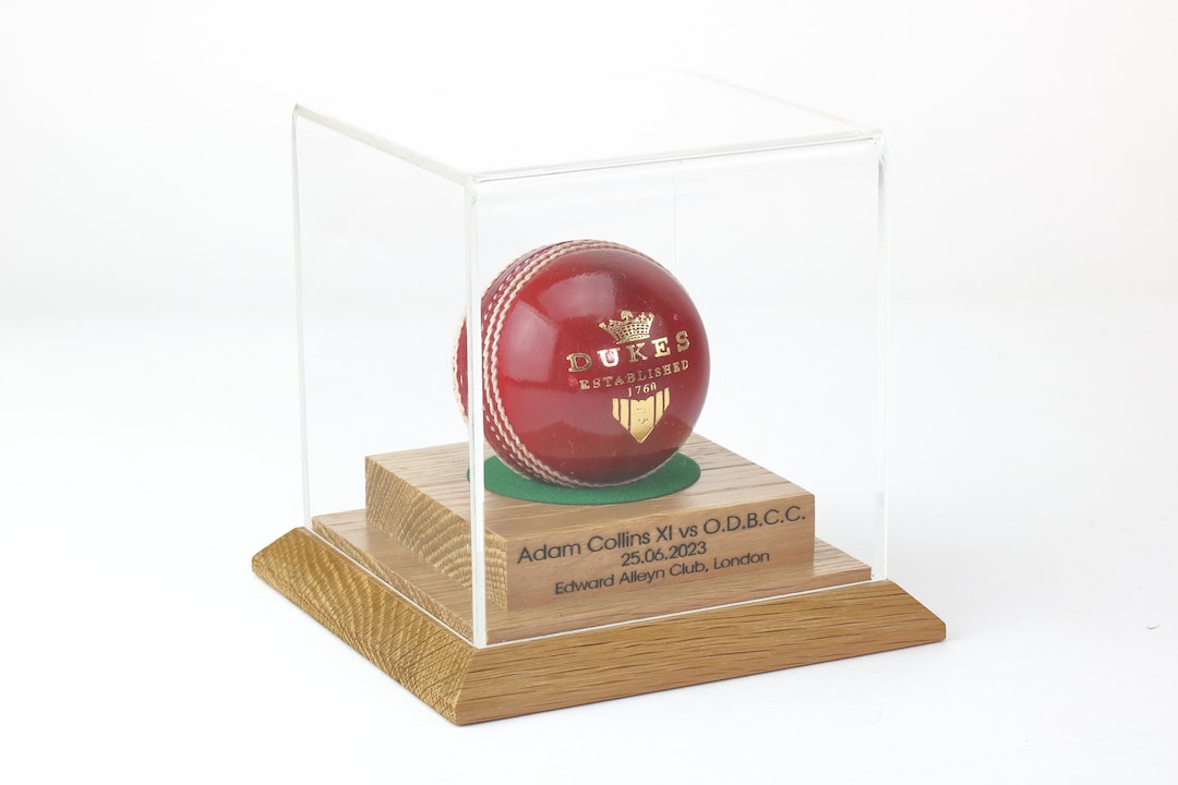 Cricket Ball Display Case With Custom Engraving - Etsy