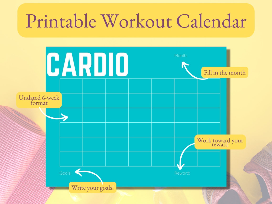 Printable Workout Calendar | Track Your Fitness With a Printable and ...